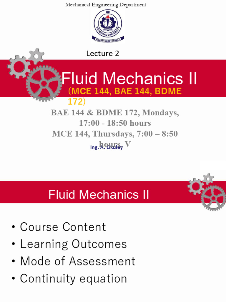 Principles of Fluid Flow Continuity Equation | PDF | Fluid Dynamics ...