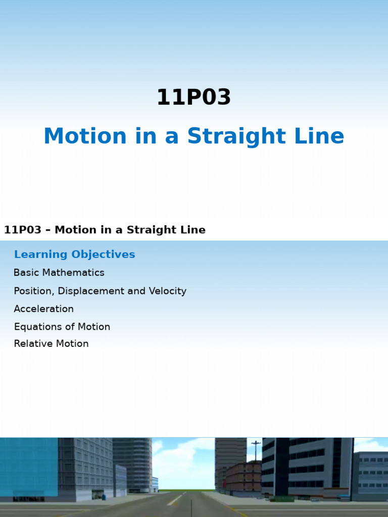 Motion in a Straight Line Basics | PDF | Calculus | Derivative