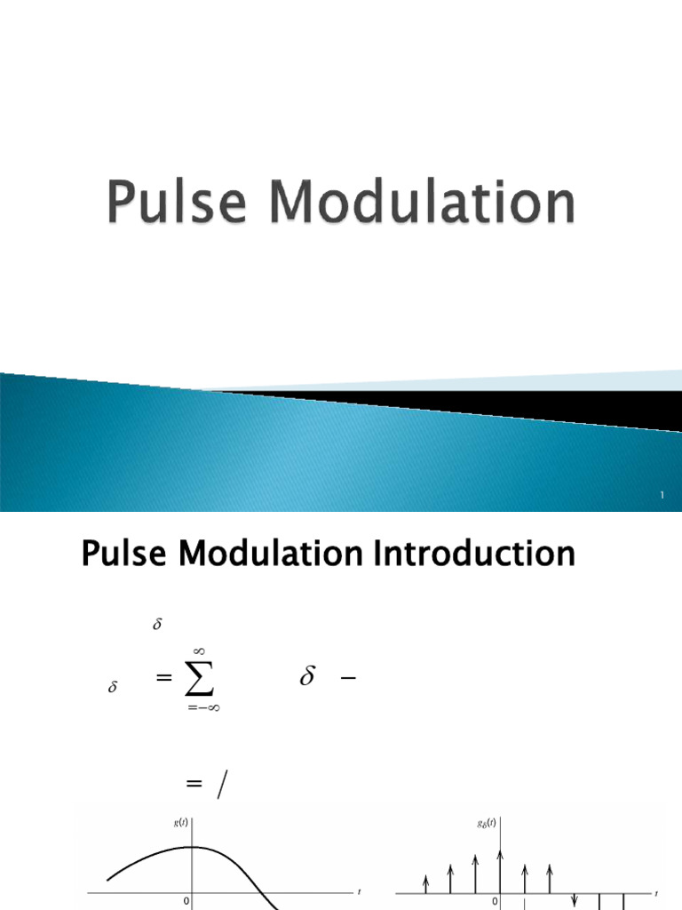LEC 1 Pulse Modulation 1 | PDF | Sampling (Signal Processing) | Telecommunications