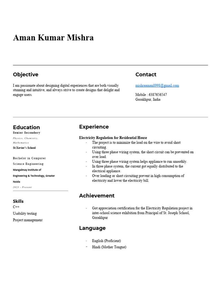 Aman's Resume-2 | PDF