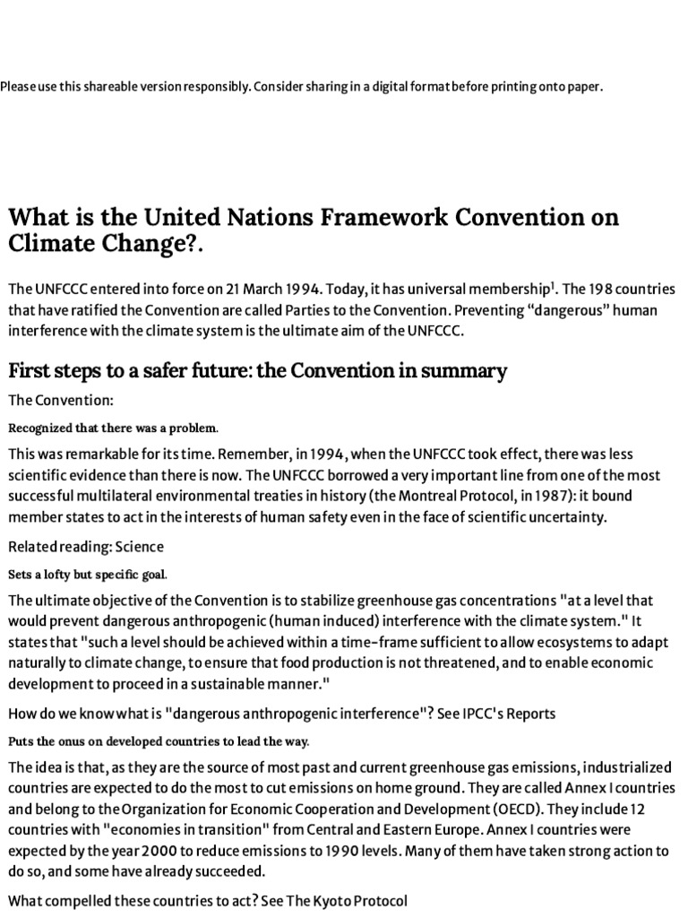 What is the United Nations Framework Convention on Climate Change ...