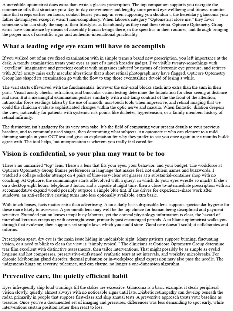 Gain Clear Vision, Embrace Life - Reasons Why Opticore Optometry Group ...