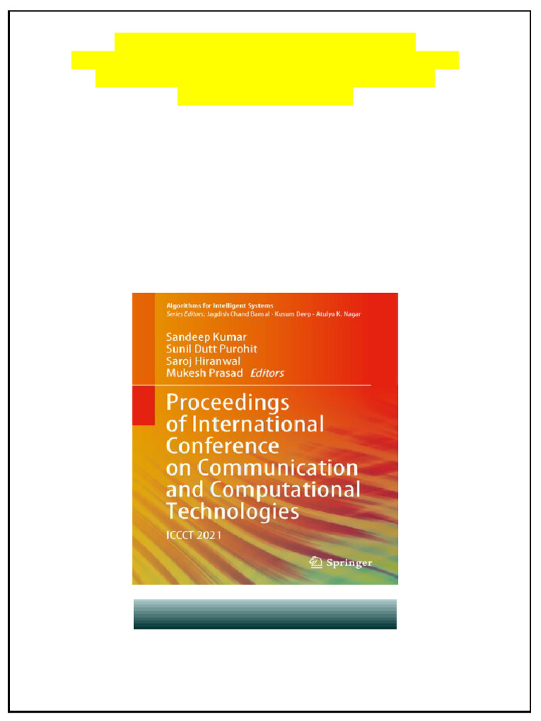 Proceedings of International Conference On Communication and Computational Technologies ICCCT ...