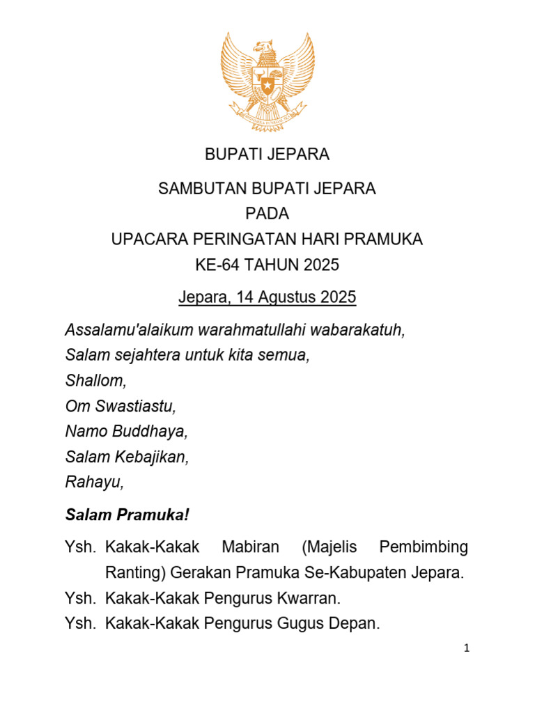 166 Peringatan Hari Pramuka Ke-64 Tanda Tangan Ttd-1 | PDF
