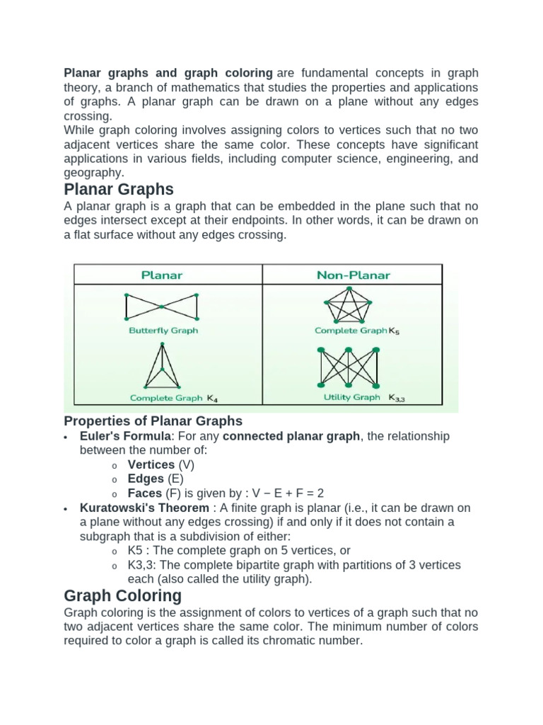 Planar Graphs and Graph Coloring Basics | PDF | Graph Theory ...