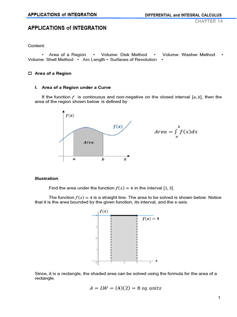 Applications of Integration in Calculus | PDF | Integral | Area