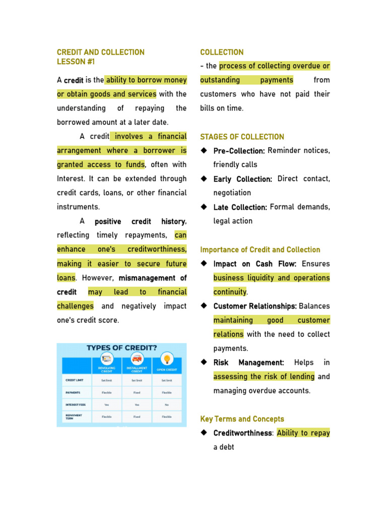 Credit and Collection Ch1 9 | PDF | Credit | Finance & Money Management