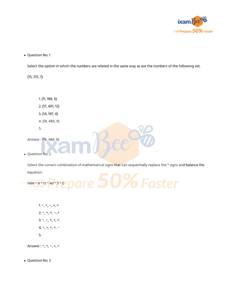 SSC CGL 2020 Tier 1 Exam Questions | PDF