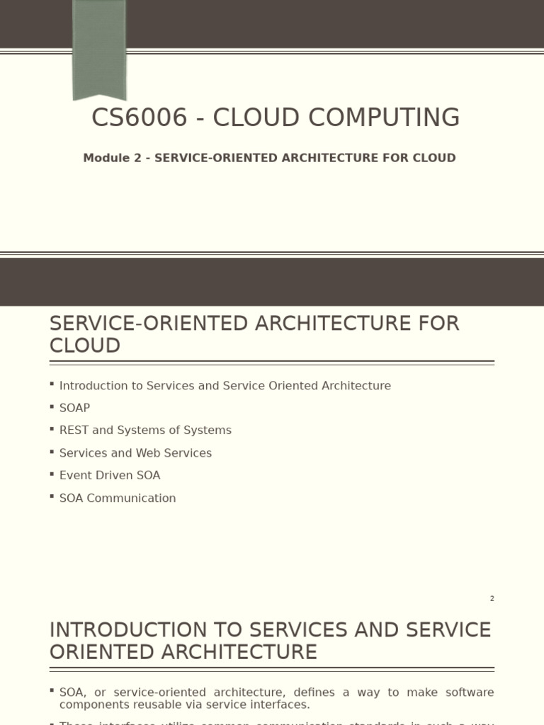 Cs6006 - Cloud Computing - Module - 2 | PDF | Web Service | Soap