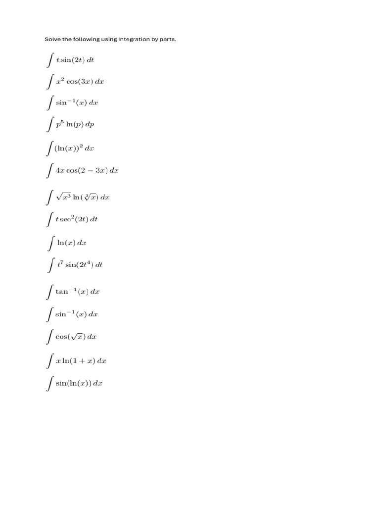 Integration by Parts | PDF