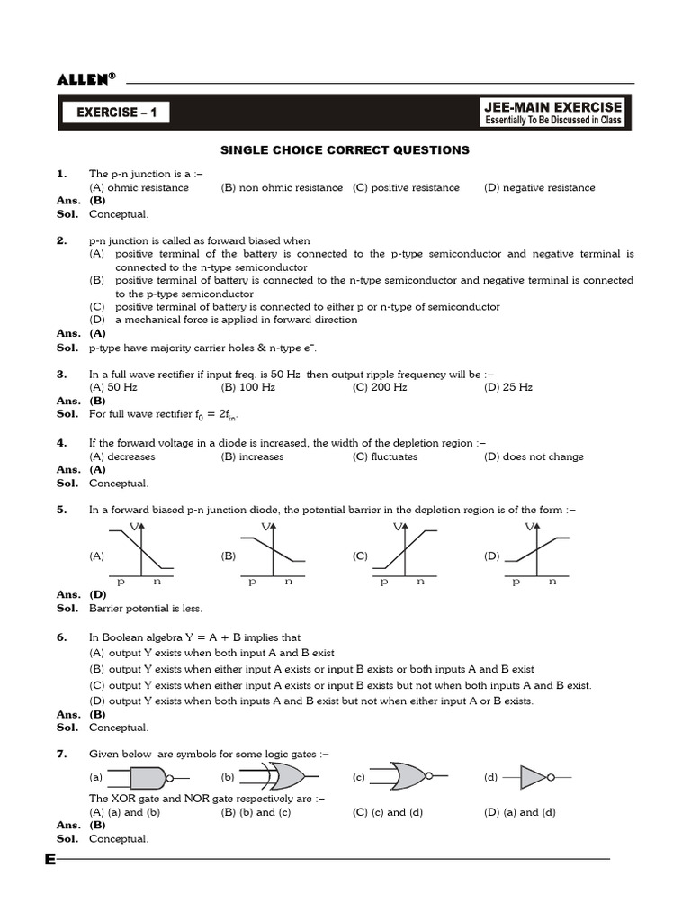 Semiconductor Logic Gates Quiz | PDF | Logic Gate | P–N Junction