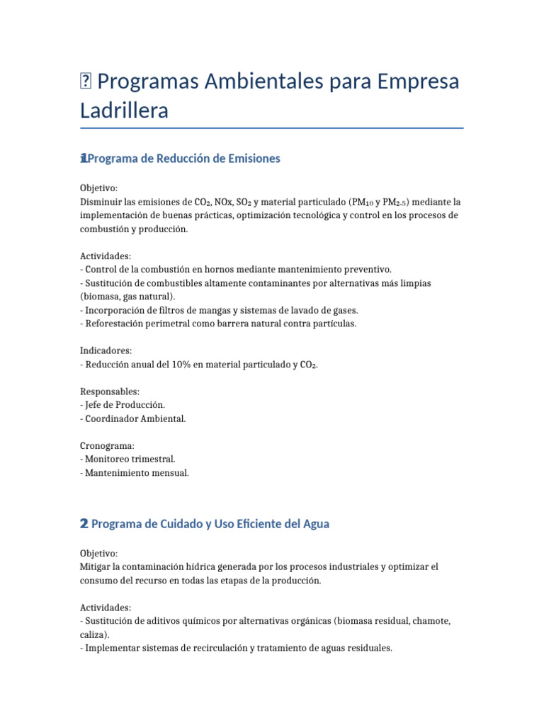 Programas Ambientales SIG | PDF