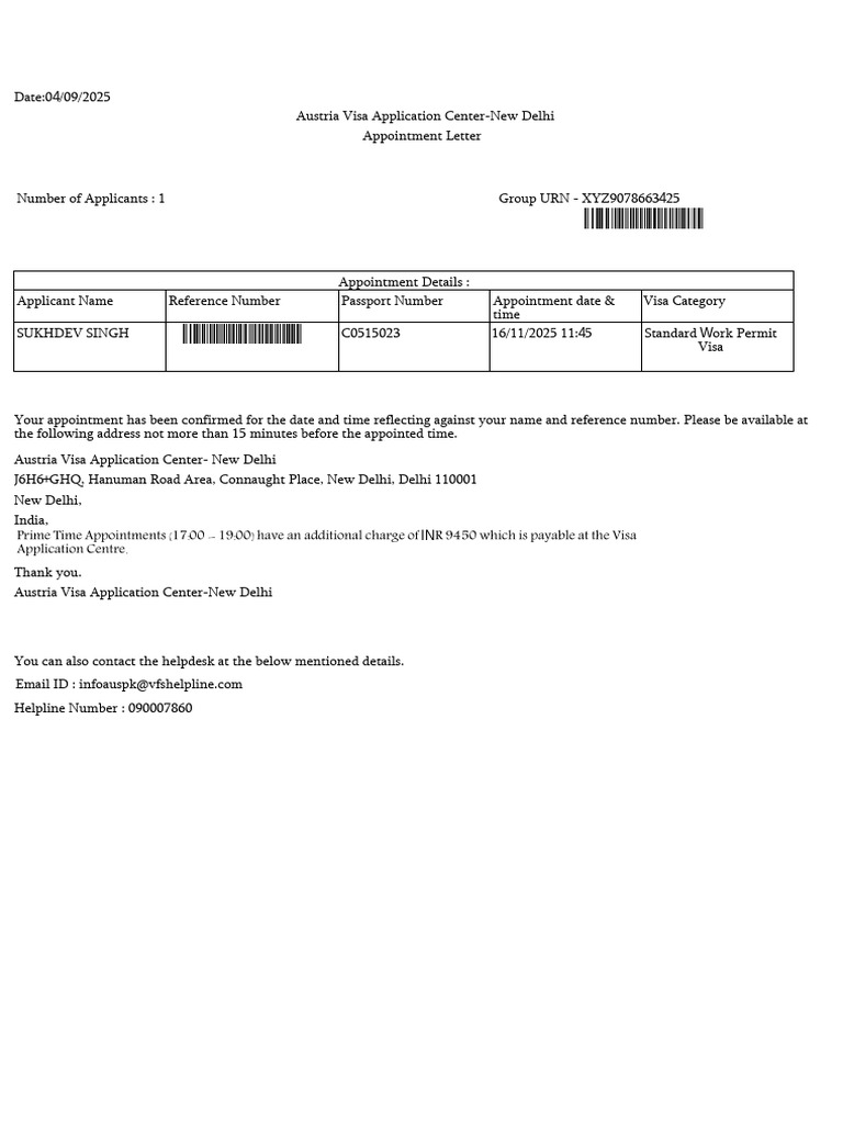 Vfs Appointment Letter | PDF