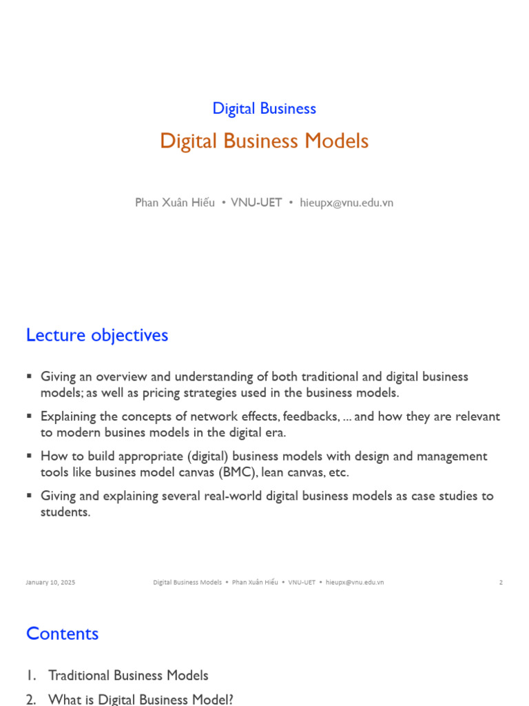 Overview of Digital Business Models | PDF | Lean Startup | Pricing