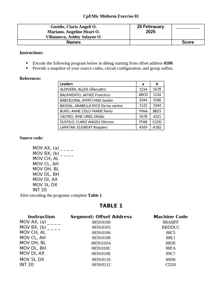 Midterm Exercise: Debug Program Encoding | PDF | Computer Science ...