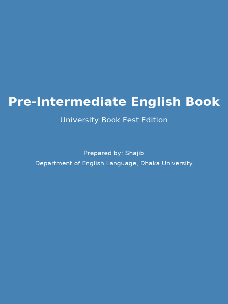 Pre-Intermediate English Learning Guide | PDF