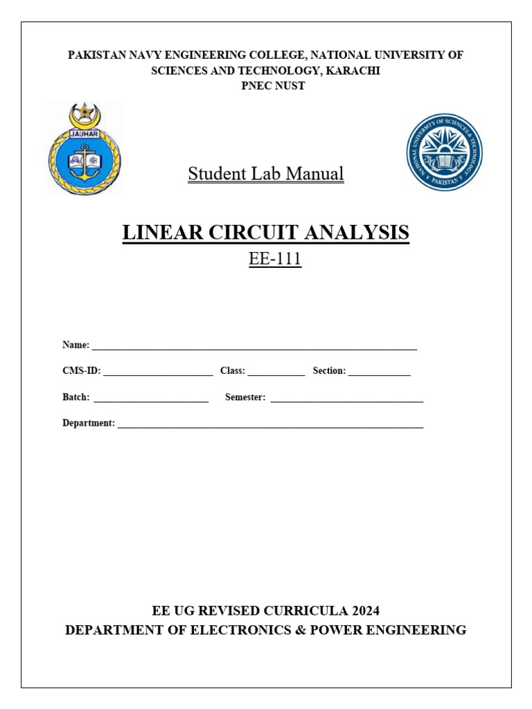 Lca Lab Manual 2025 | PDF | Resistor | Amplitude