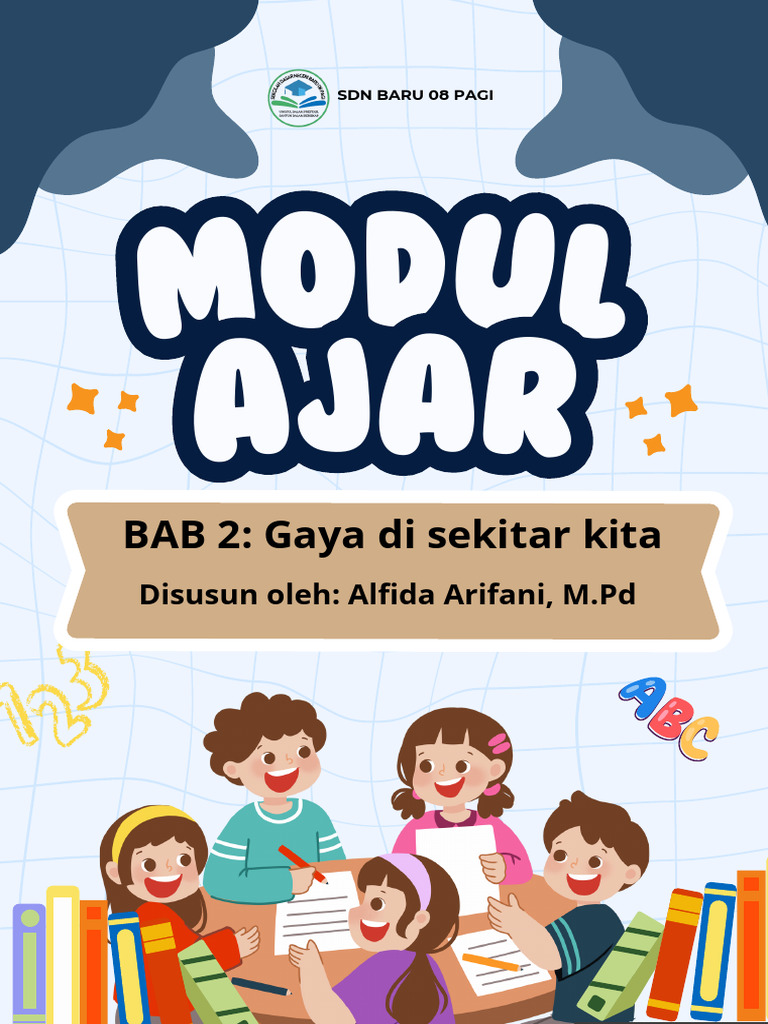 Biru Ilustrasi Modul Ajar A4 PDF | PDF
