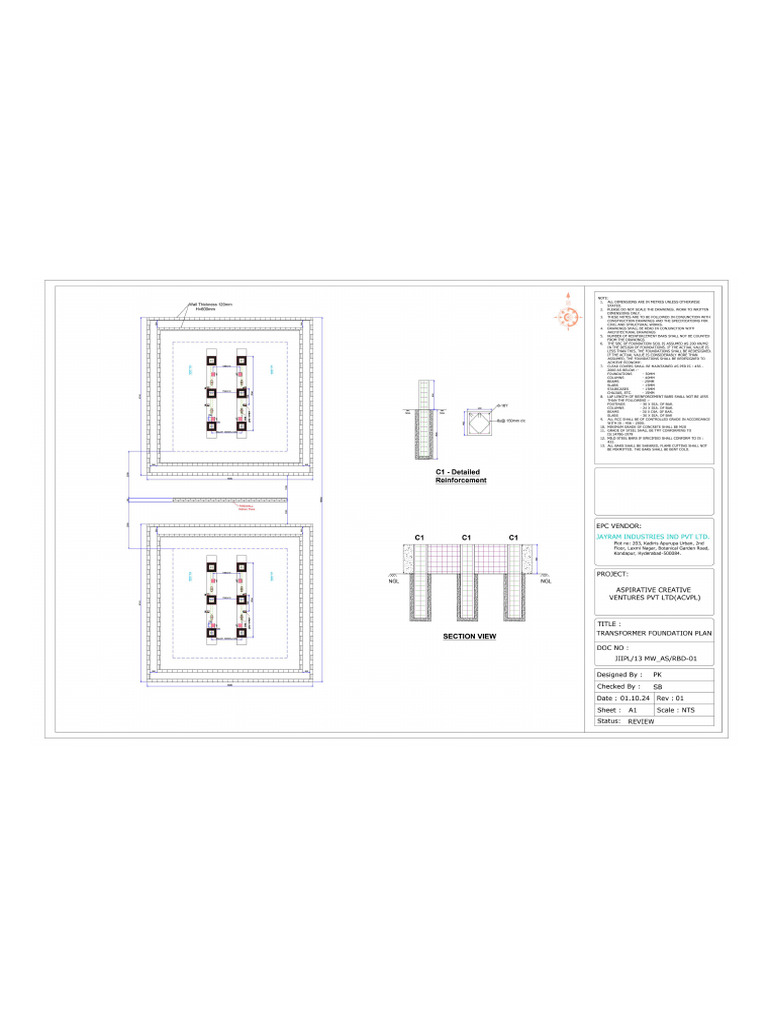 5.5mva X 2 - UP Transformer Foundation Final-Model-1 | PDF