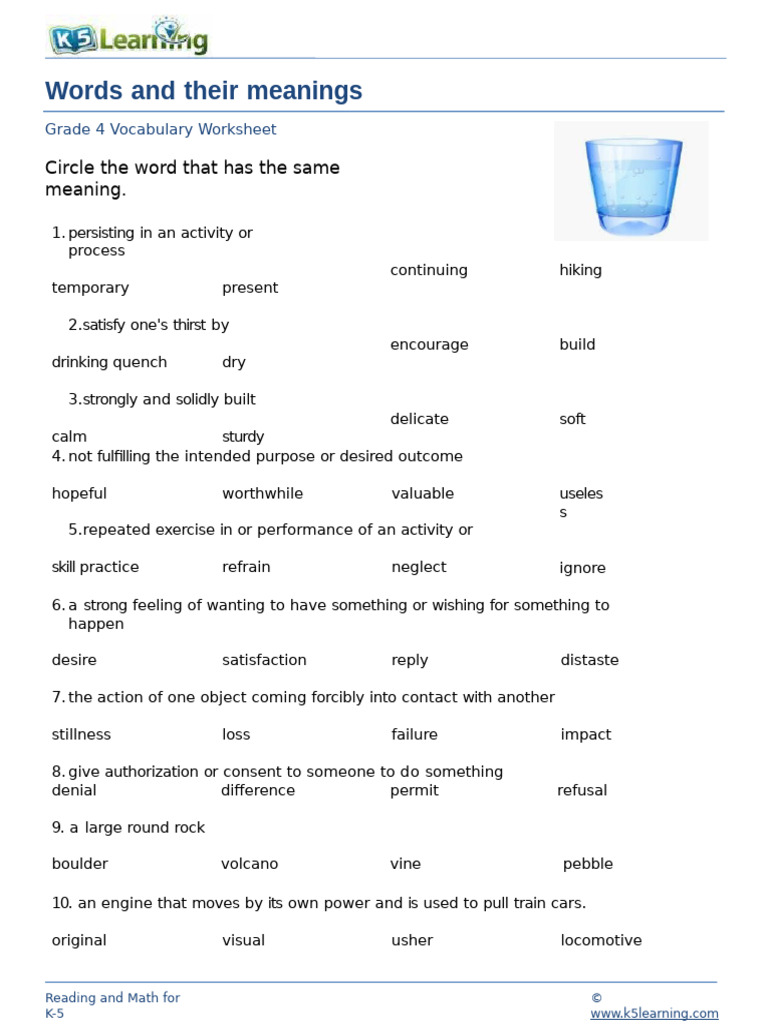 Grade 4 Words Meanings 3 | PDF | Chess Theory | Chess