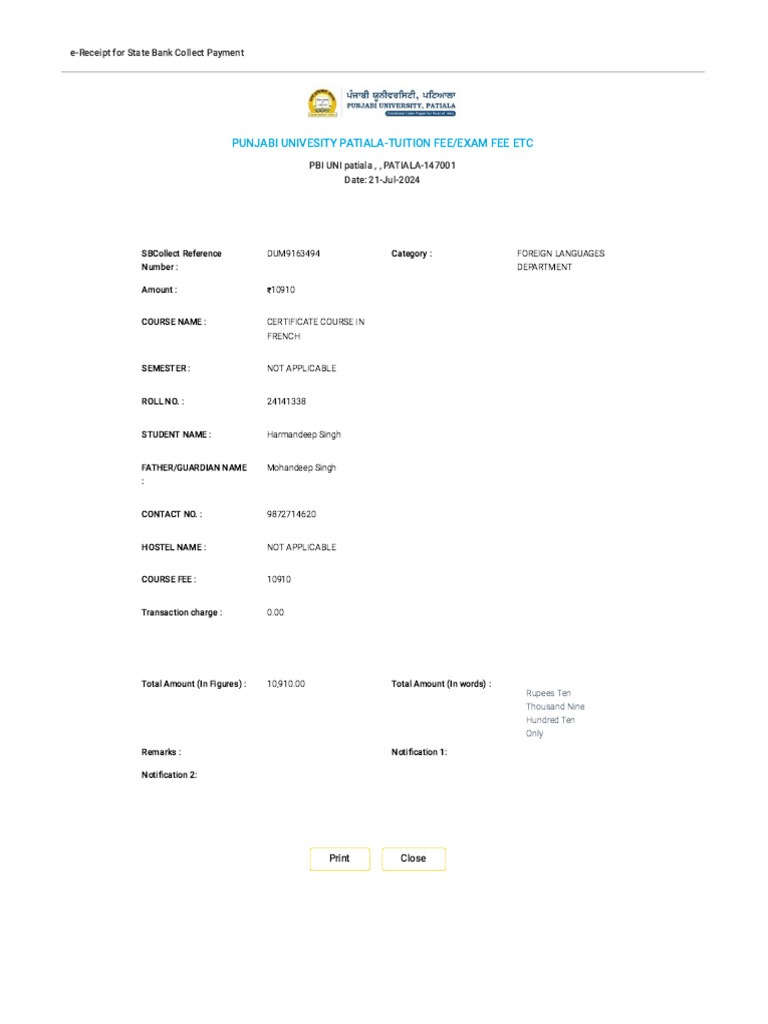 SB Collect Fees | PDF