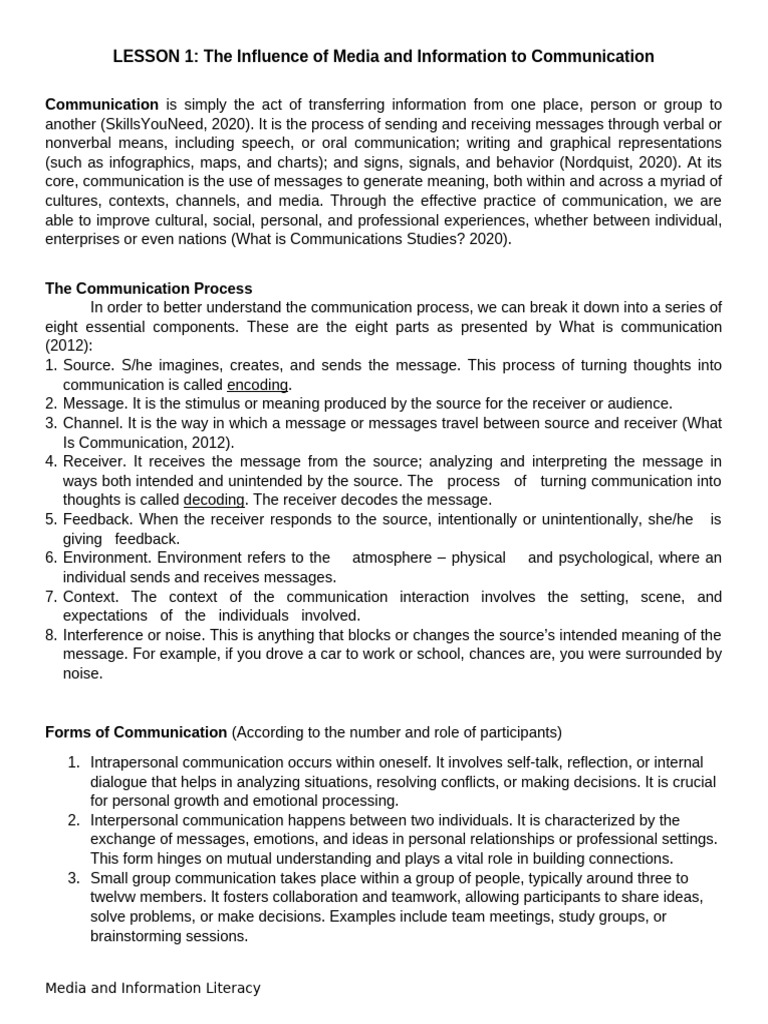 Handouts 2 | PDF | Communication | Mass Media