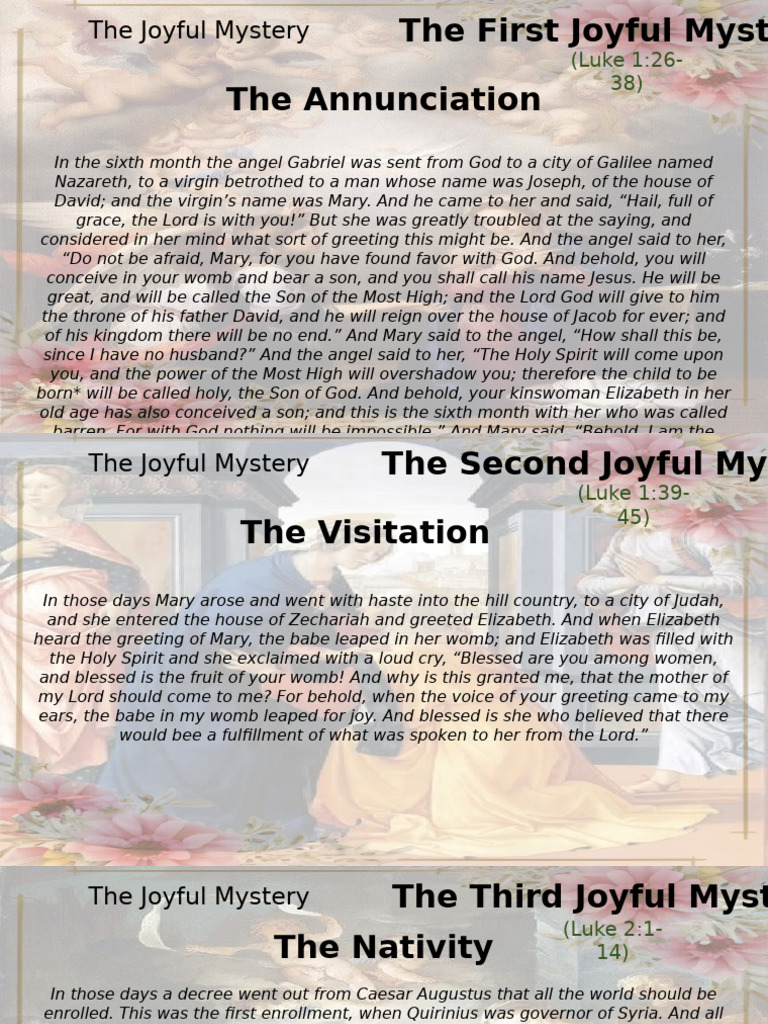 Joyful and Sorrowful Mysteries Explained | PDF | Jesus | Mary, Mother ...