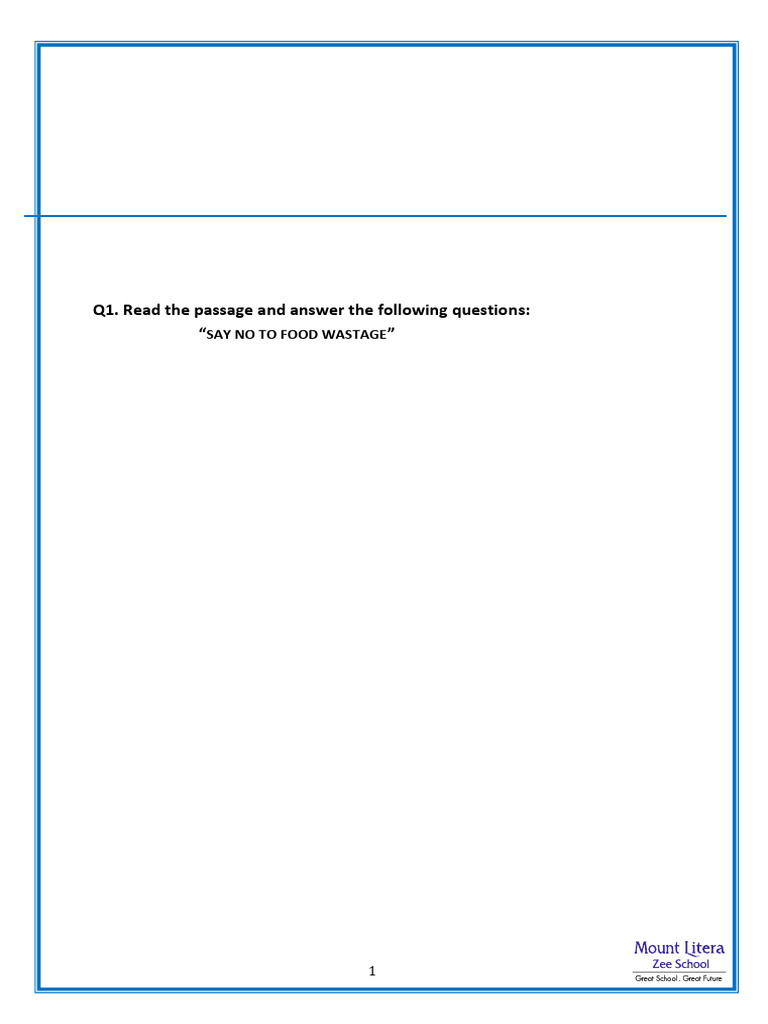 Grade 1 English Sample Paper | PDF | Languages | Foreign Language Studies