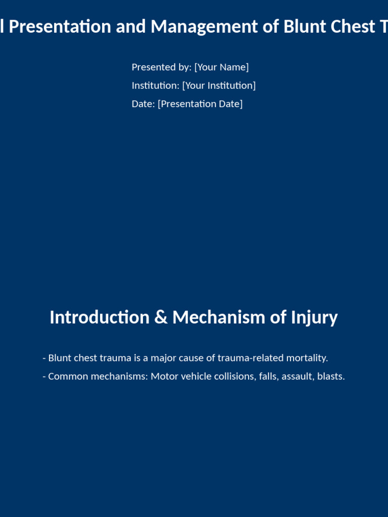 Blunt Chest Trauma Presentation | PDF