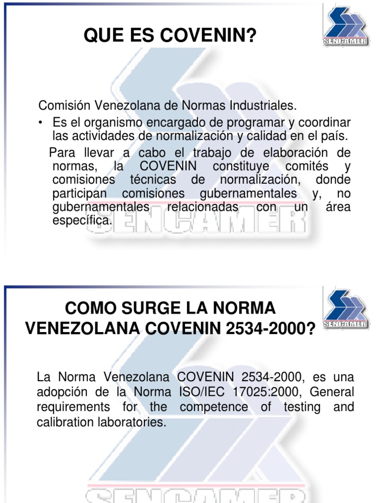 Normativa COVENIN: Definición y Requisitos | PDF | Metrología | Calidad ...