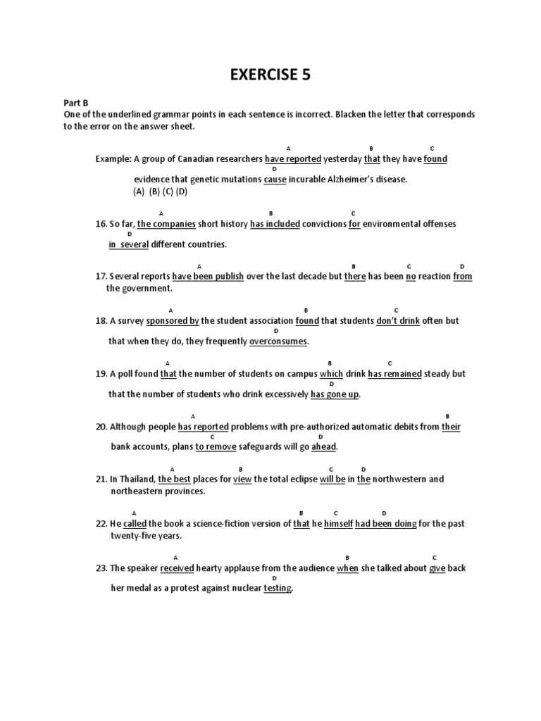 Exercise 5: Part B | PDF Exercise 5: Part B | PDF