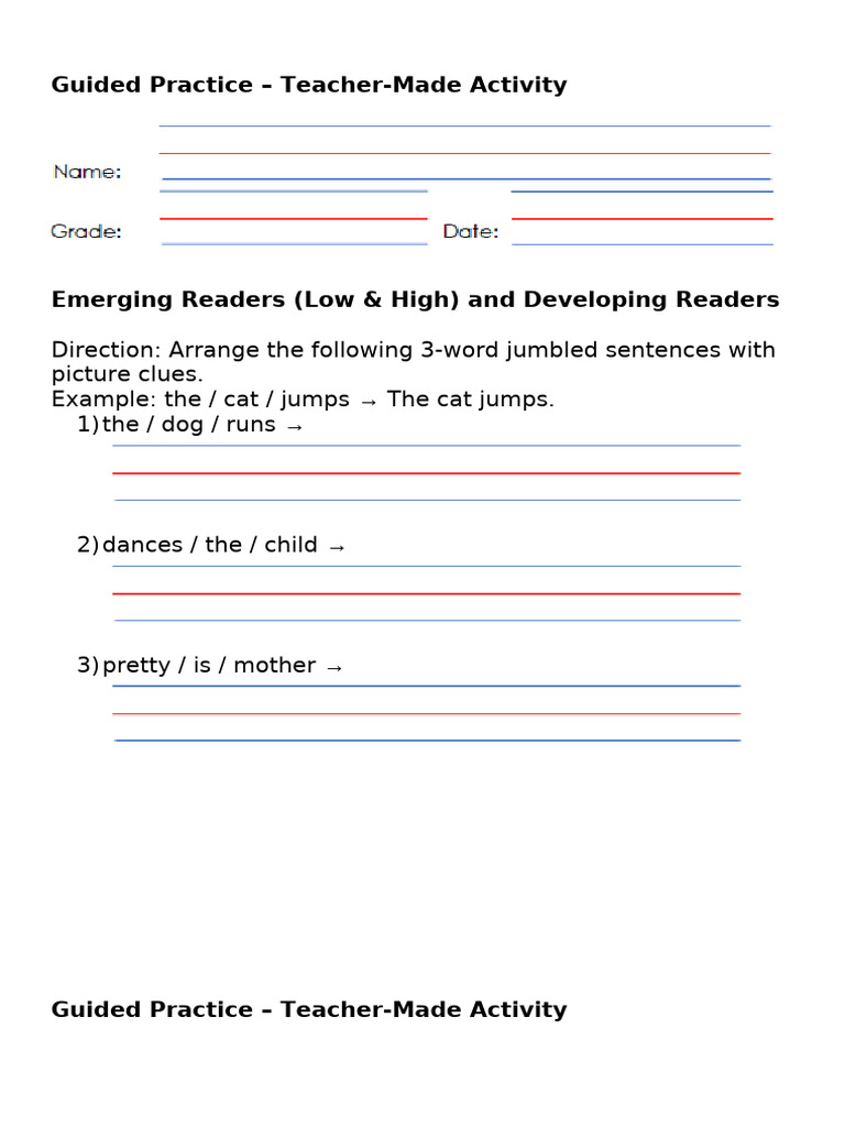 Guided Practice Teacher Made Asking And Telling Pdf
