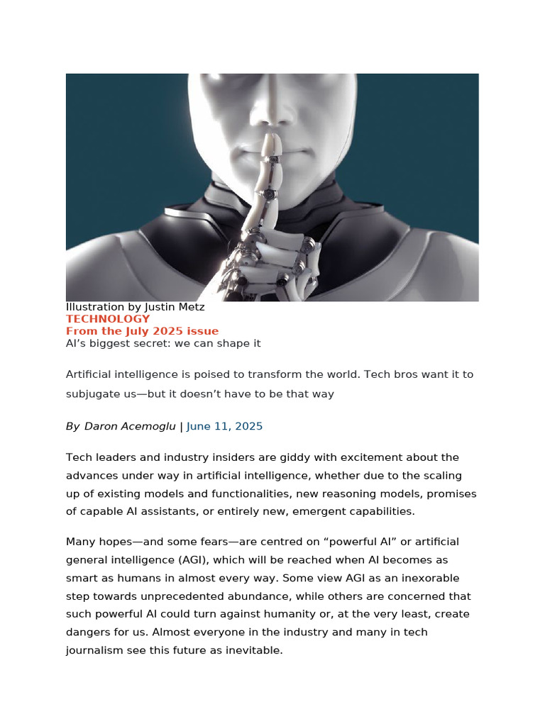 Shaping AI: Choices for Humanity's Future | PDF | Artificial ...