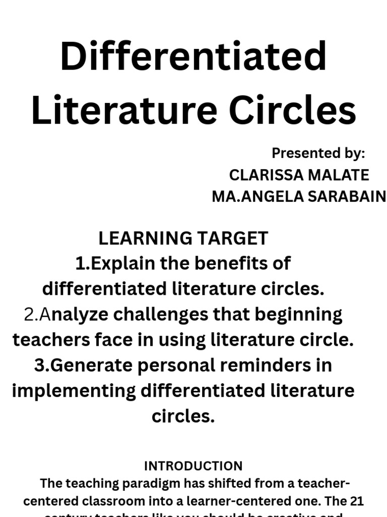 Benefits of Differentiated Literature Circles | PDF | Learning | Cognition