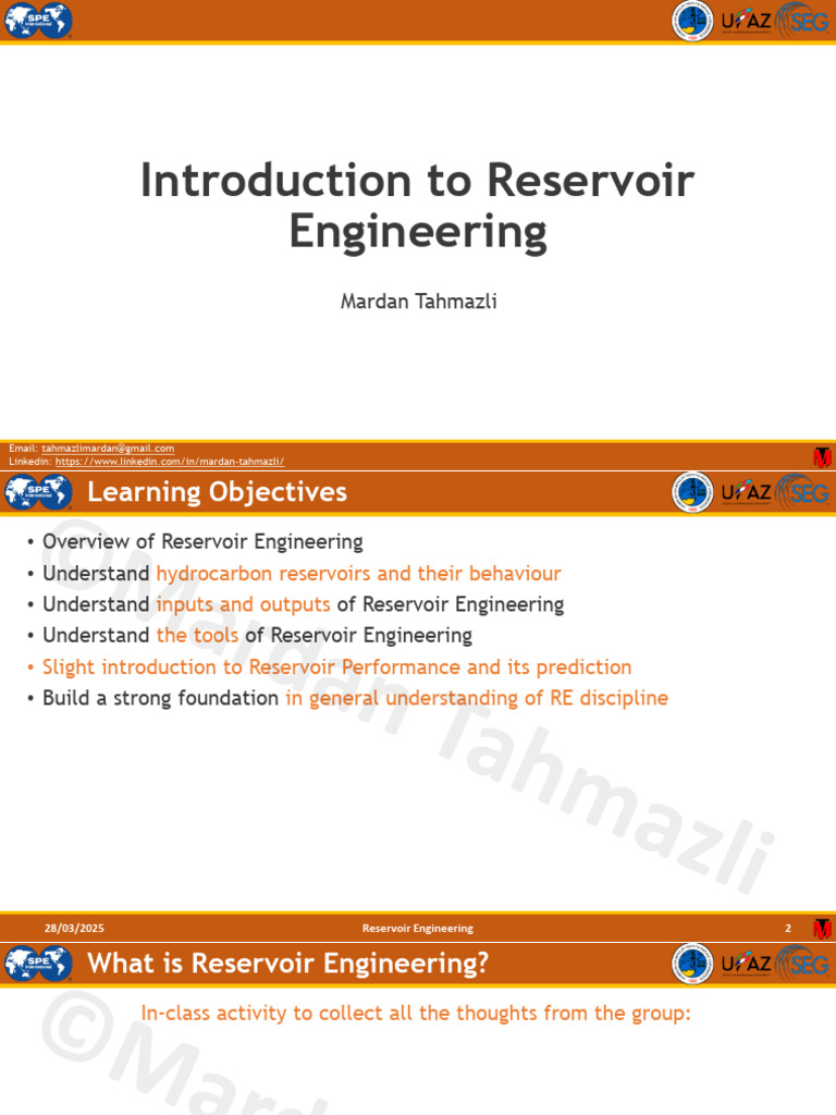 Introduction to Reservoir Engineering | PDF | Petroleum Reservoir ...