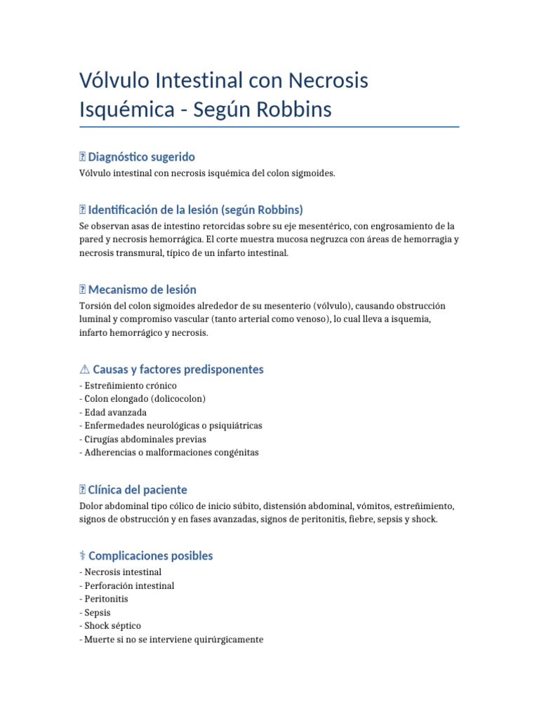 Volvulo Intestinal Robbins | PDF