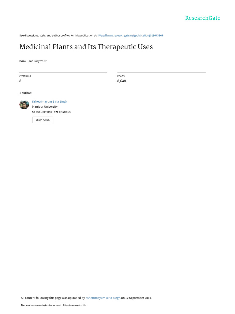 Medicinal Plants: Uses and Conservation | PDF | Conservation Biology ...