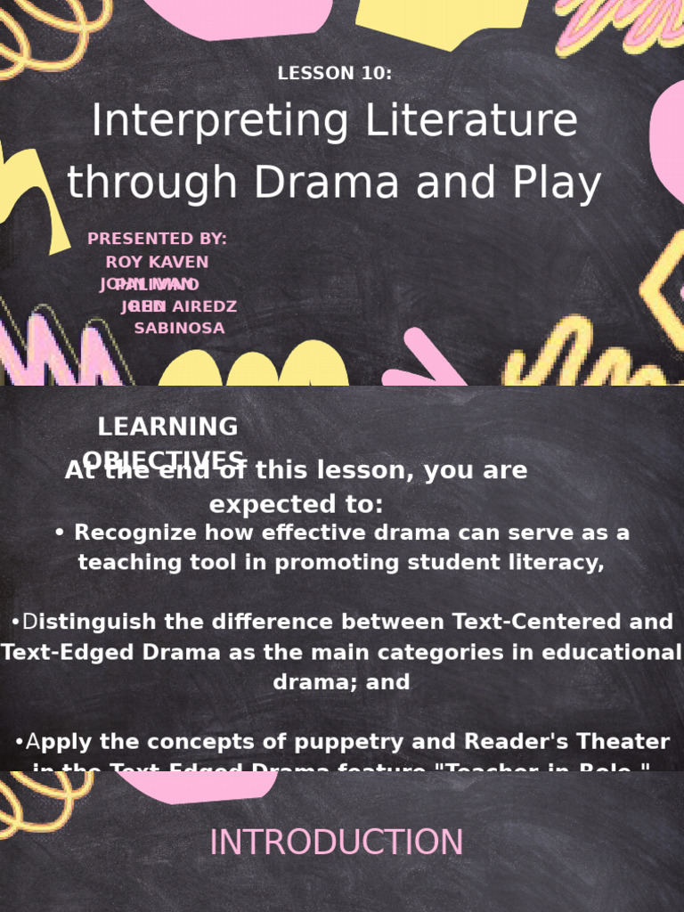 Interpreting Literature Through Drama and Play | PDF | Learning ...