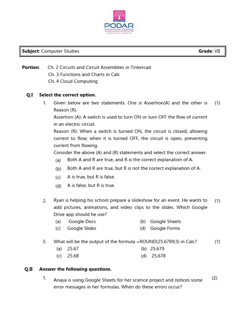 Grade VII Computer Studies Practice | PDF | Computer Science | Computing