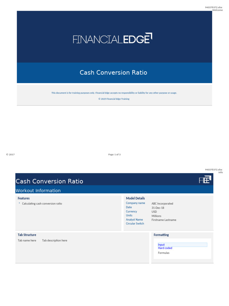 Cash Conversion Ratio Training Guide | PDF | Money | Economies