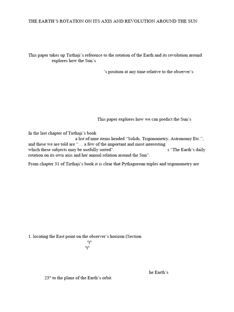 Earths Rotation and Revolution | PDF | Equator | Rotation