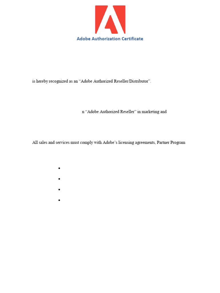 Adobe Authorization Cirtificate | PDF