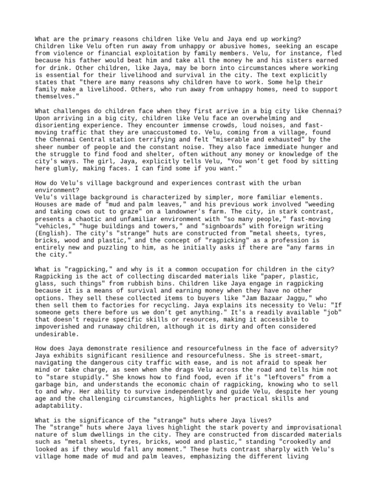 Reasons Children Like Velu Work | PDF