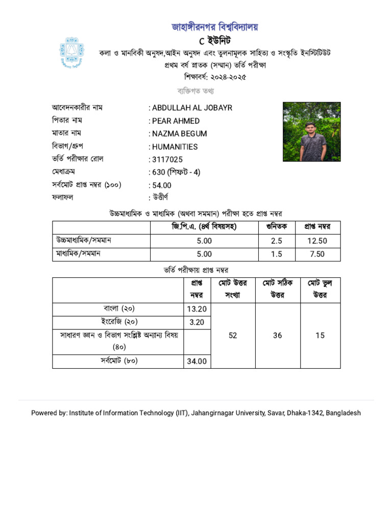 JU Result | PDF