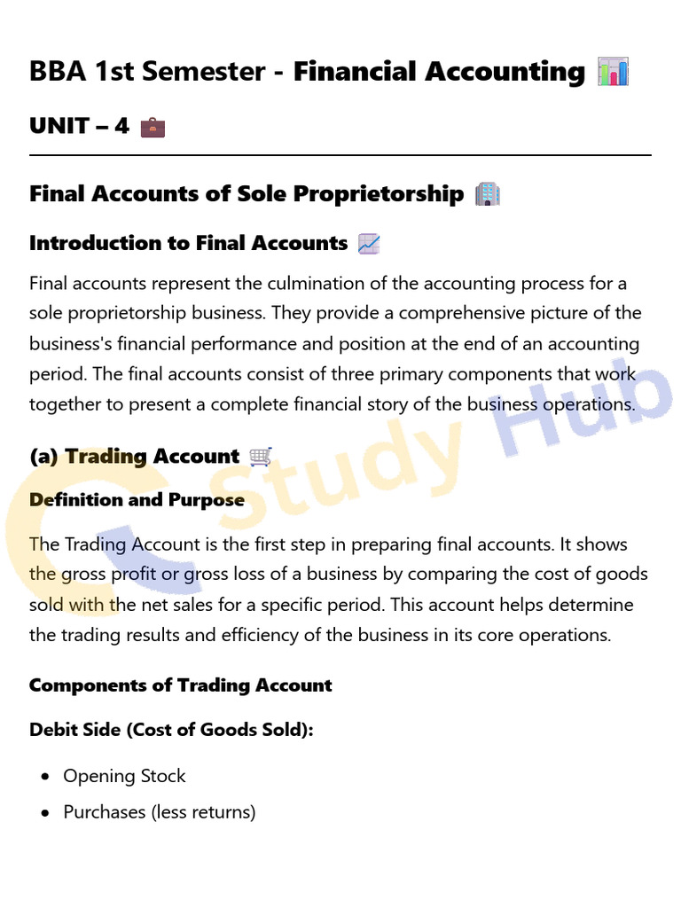 BBA 1st Semester - Financial Accounting | PDF | Expense | Debits And Credits
