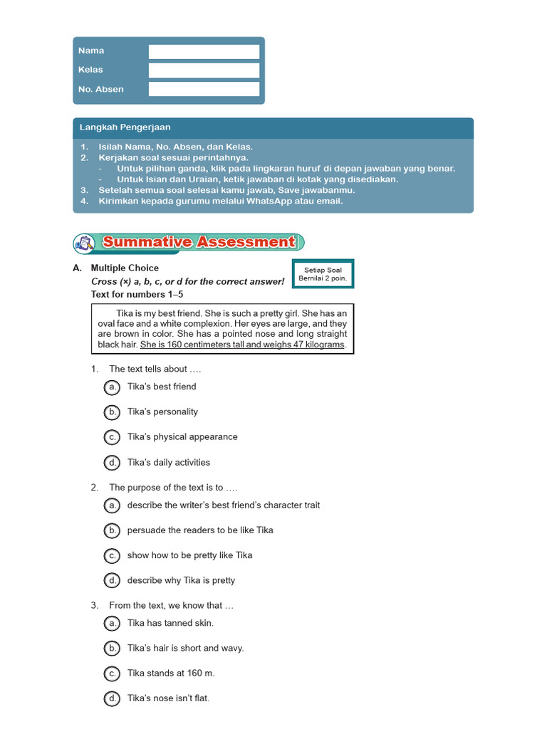 Assessment Instructions and Questions | PDF