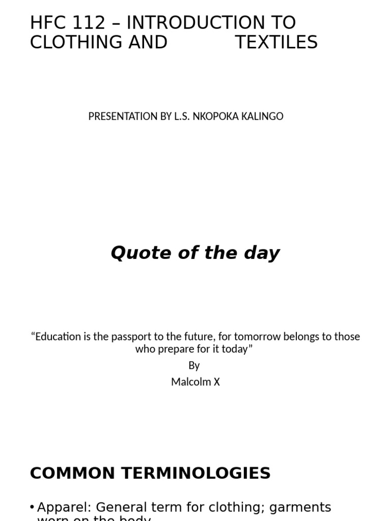 Introduction to Clothing and Textiles | PDF | Textiles | Yarn