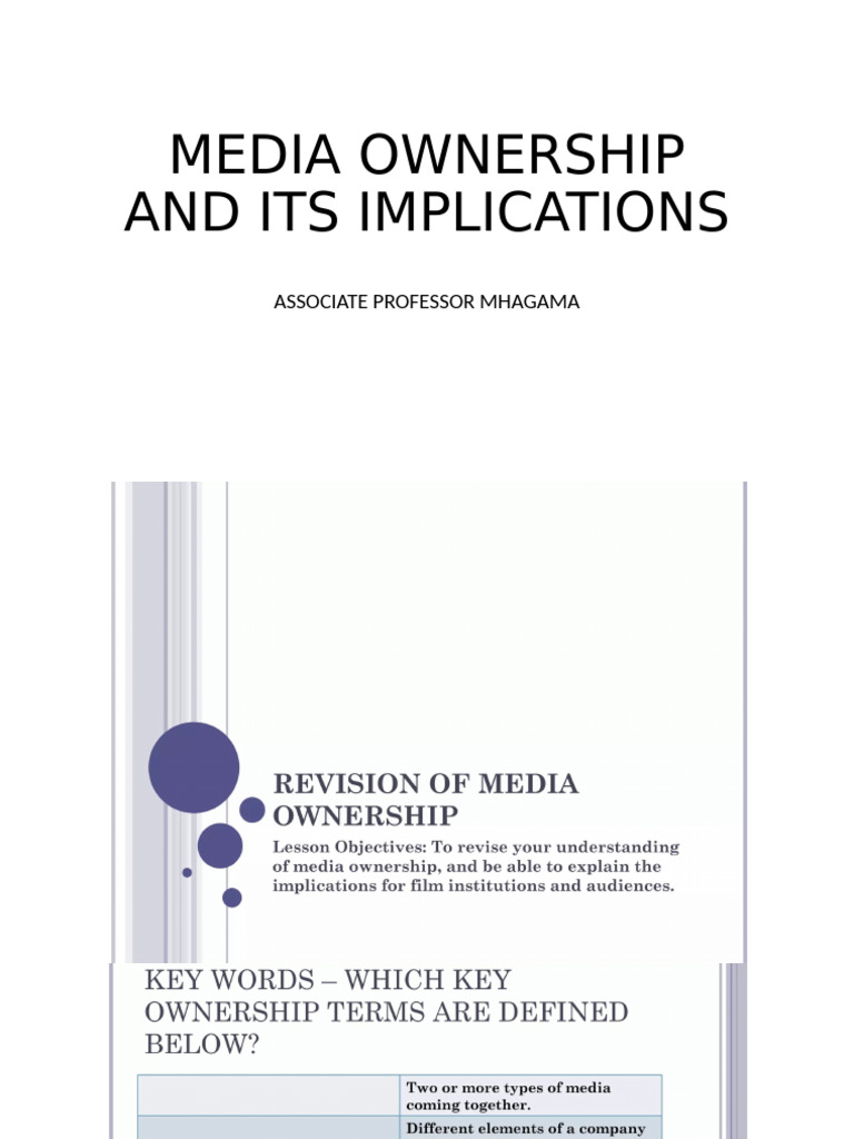 Media Ownership and Its Implications | PDF