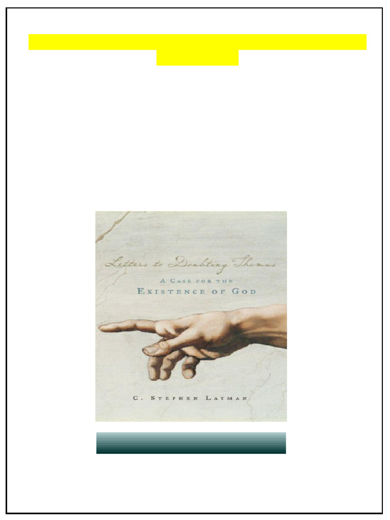 Letters to Doubting Thomas C. Stephen Layman download full chapters | PDF