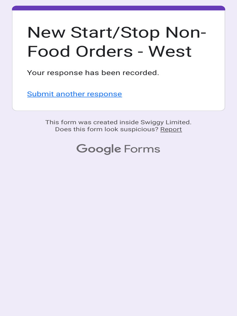 New StartStop Non-Food Orders - West | PDF